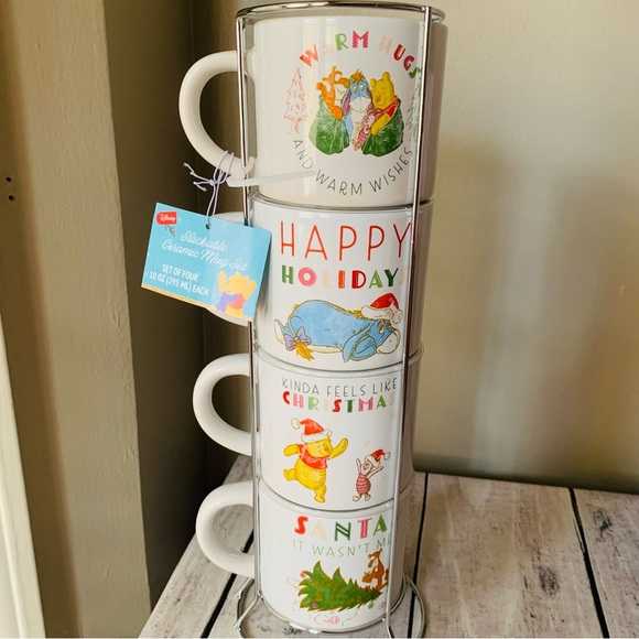 Disney | Dining | Disney Winnie The Pooh Stackable Ceramic Coffee Mugs ...